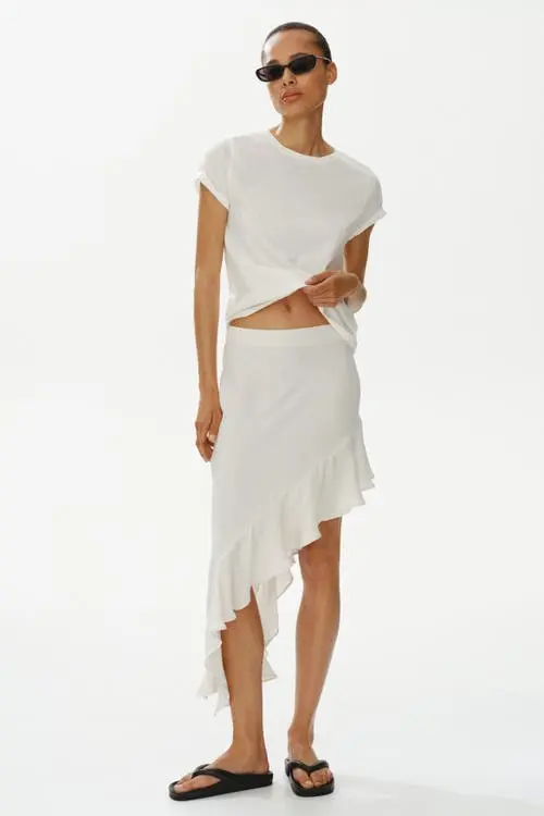 H&m Flounce-trimmed Viscose Skirt