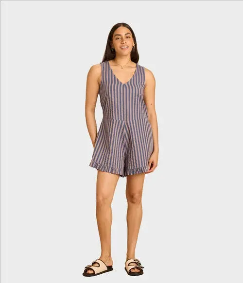 KNOWN SUPPLY Heaven Romper - Indigo/tearose