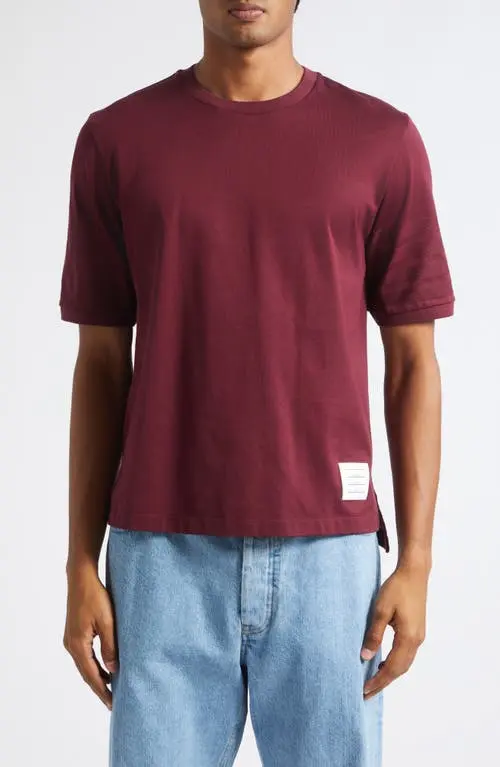 Thom Browne 4-bar Cotton T-shirt - Burgundy