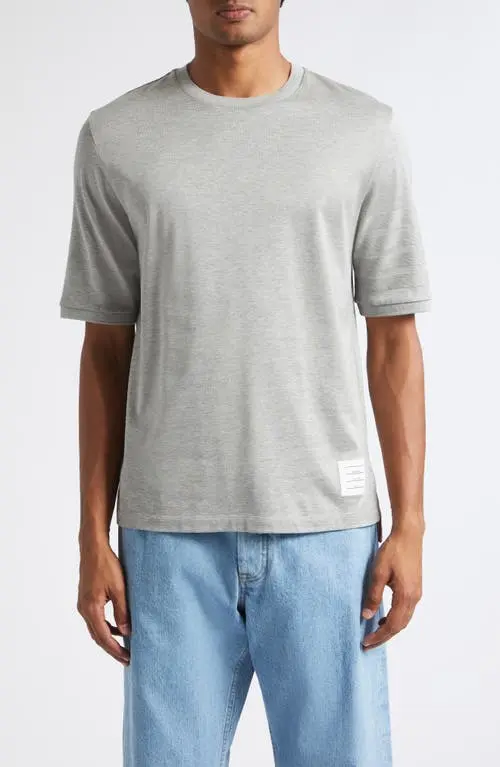 Thom Browne 4-bar Cotton T-shirt - Light Grey