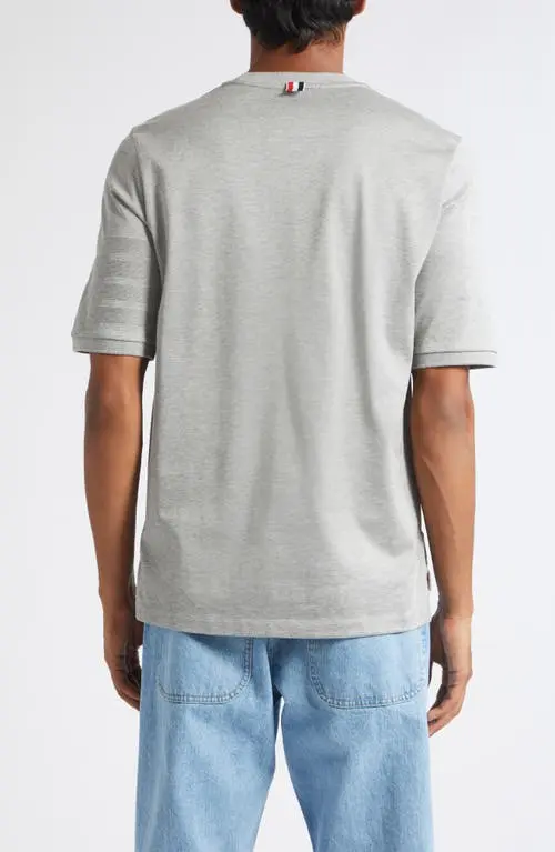 Thom Browne 4-bar Cotton T-shirt - Light Grey