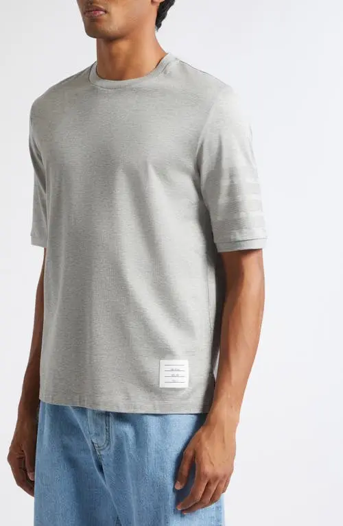 Thom Browne 4-bar Cotton T-shirt - Light Grey