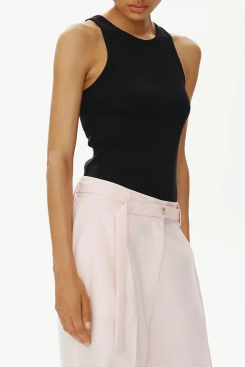 H&m Wide-leg Pants With Belt - Light Pink