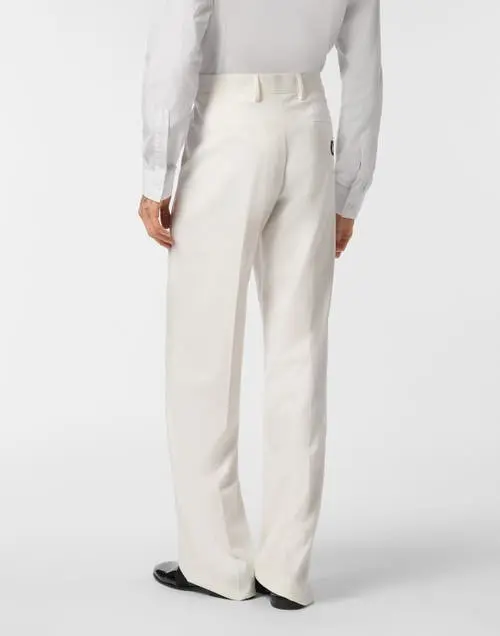 Philipp Plein Wool Wide Leg Trousers