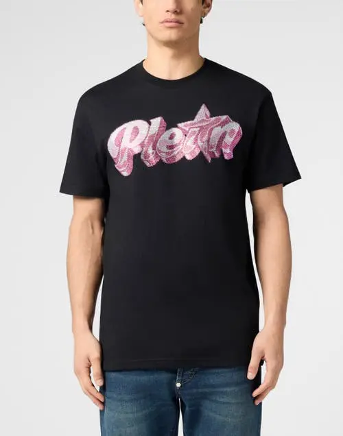 Philipp Plein Round Neck T-shirt Gummy Plein Stones - Black