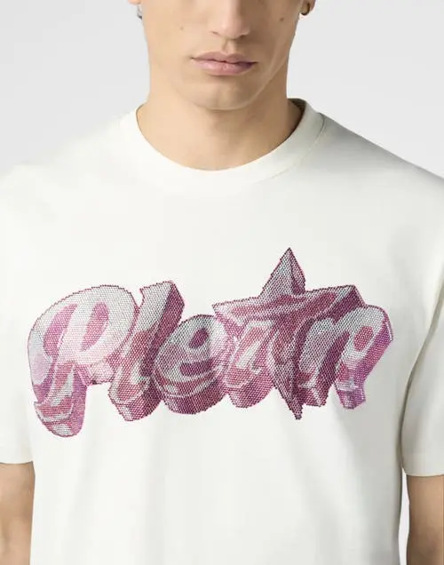 Philipp Plein Round Neck T-shirt Gummy Plein Stones - Offwhite
