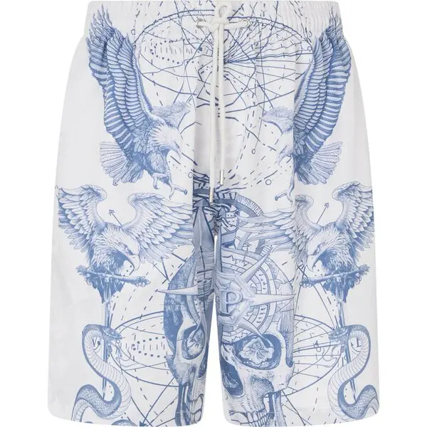 Philipp Plein Nylon Shorts Tattoo - Offwhite