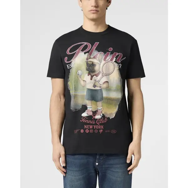 Philipp Plein Round Neck T-shirt New York Tennis - Black