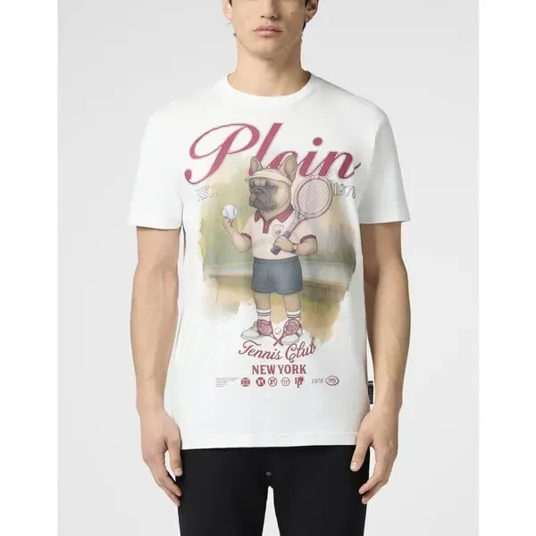 Philipp Plein Round Neck T-shirt New York Tennis - Offwhite