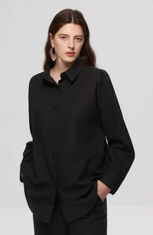 JUANA Lyricist Natural Oversized Shirt - Black
