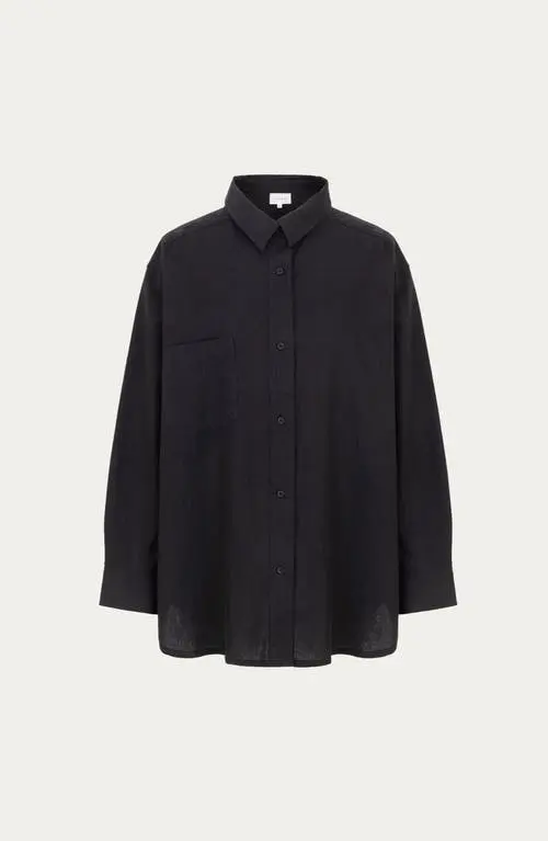 JUANA Lyricist Natural Oversized Shirt - Black