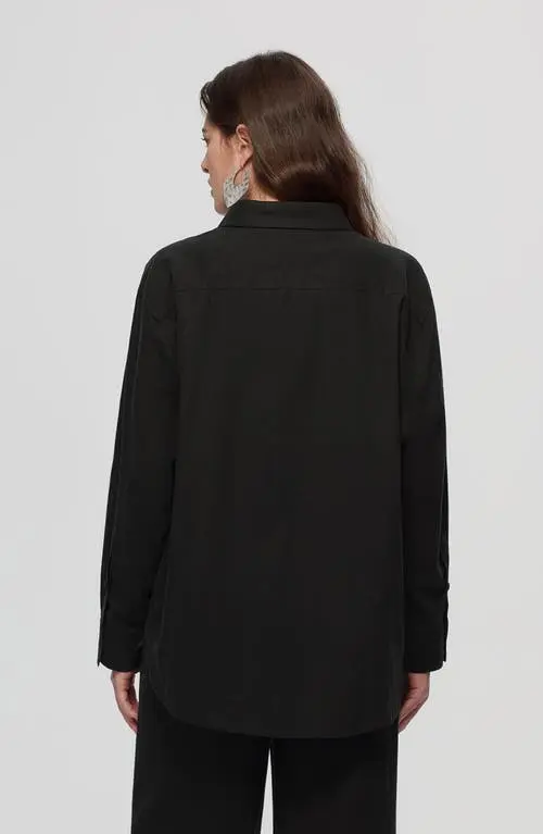JUANA Lyricist Natural Oversized Shirt - Black