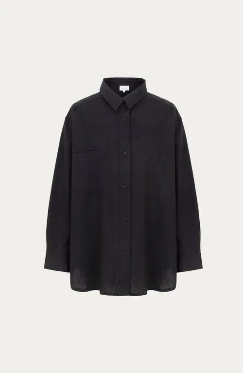 JUANA Lyricist Natural Oversized Shirt - Black