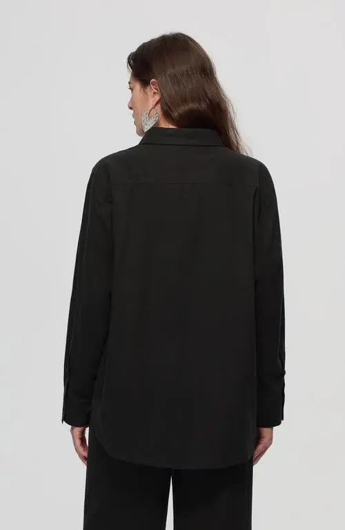 JUANA Lyricist Natural Oversized Shirt - Black