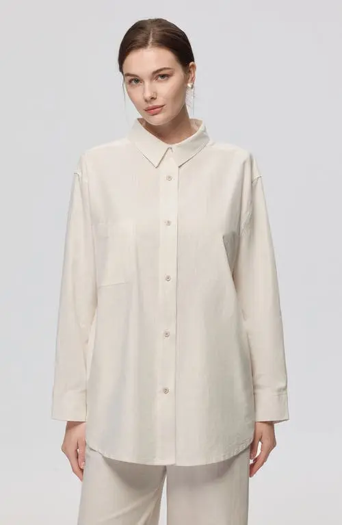 JUANA Lyricist Natural Oversized Shirt - White