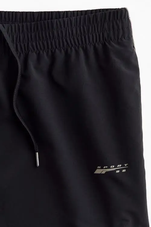 H&m Loose Fit Nylon Track Pants - Black/sport 92