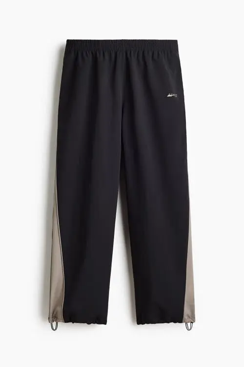 H&M Loose Fit Nylon Track Pants - Black/sport 92