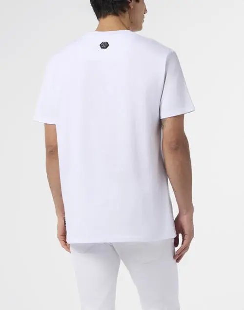 Philipp Plein Round Neck T-shirt Logo Stones