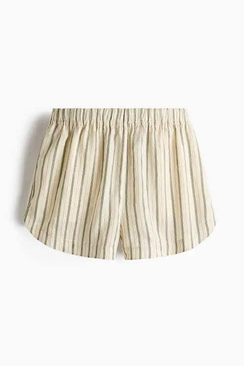 H&m Lyocell-blend Pull-on Shorts - Cream/striped