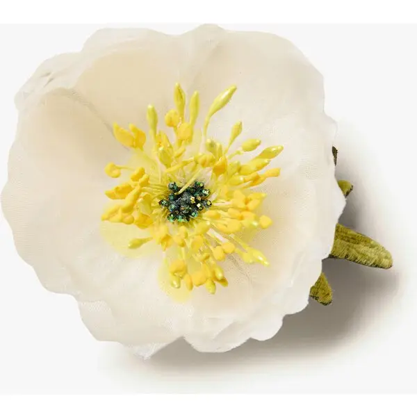 HELENA SIMON The Poppy Floral Brooch - White