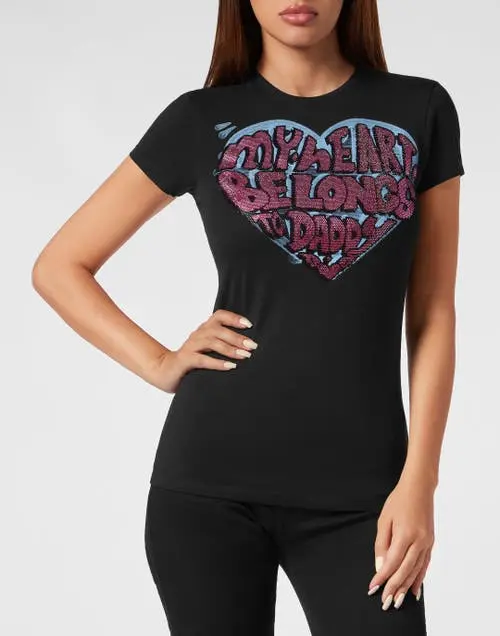 Philipp Plein T-shirt Sexy Pure With Crystals - Black