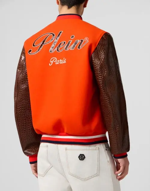 Philipp Plein Varsity Bomber Cocco Sleeves Paris