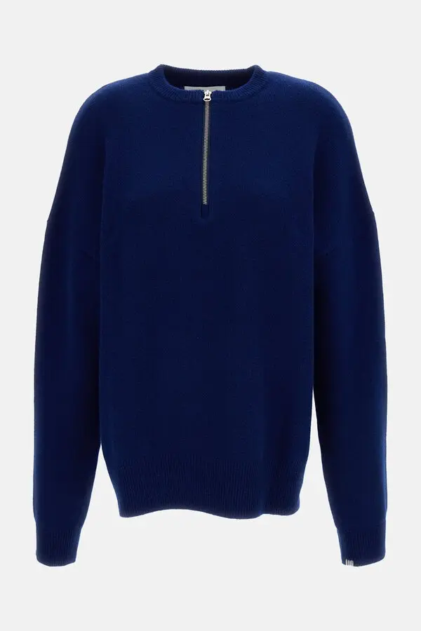 Extreme Cashmere N.496 Crew Neck Zip Sweater - Blu
