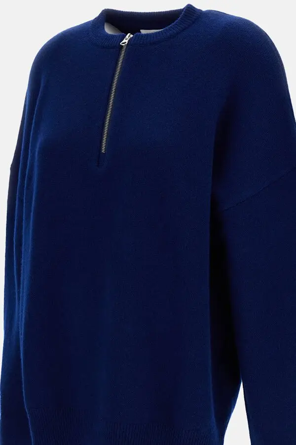 Extreme Cashmere N.496 Crew Neck Zip Sweater - Blu