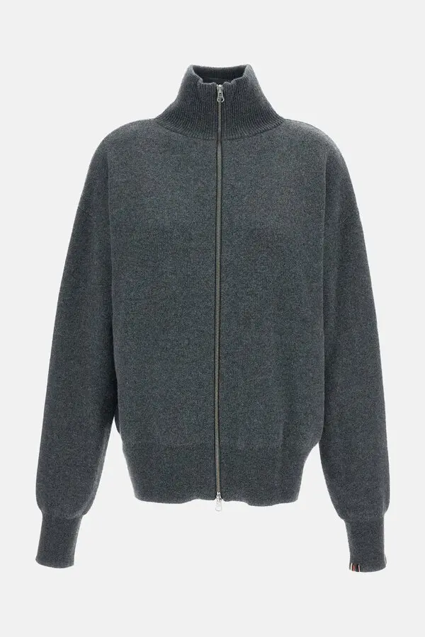 Extreme Cashmere N.319 Sporty Cardigan With Zip Xtra Out - Grey