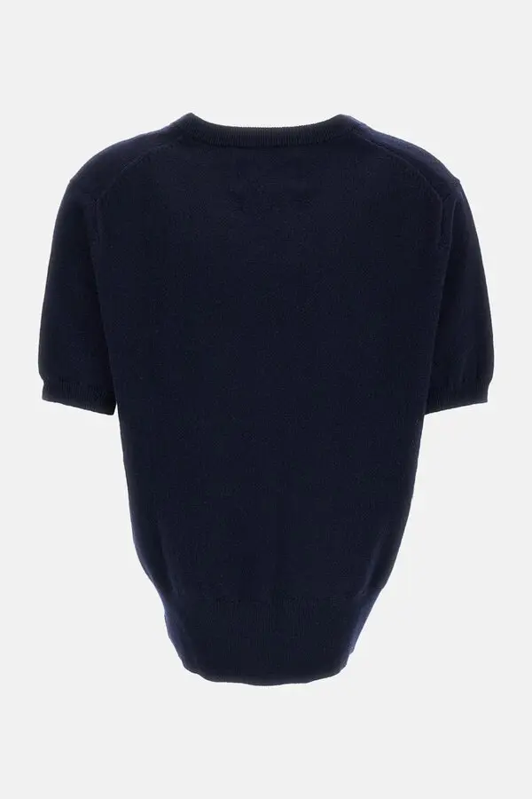 Extreme Cashmere N.490 Martina Short Sleeve V-neck Sweater - Blu