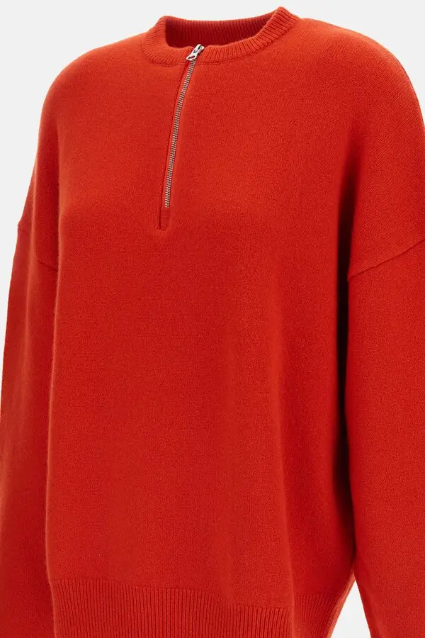 Extreme Cashmere Sweater With Half-zip Neckline - Red