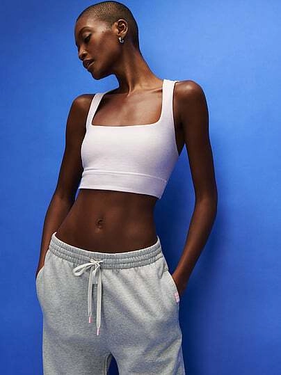 Victoria's Secret Vsx New Essential Square-neck Longline Sports Bra - Print