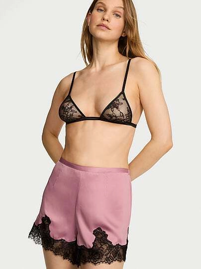 Victoria's Secret Very Sexy Satin & Rose Lace Short - Pink