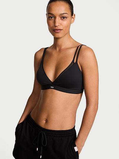 Victoria's Secret Vsx Elevate™ Layered Triangle Sports Bra - Black