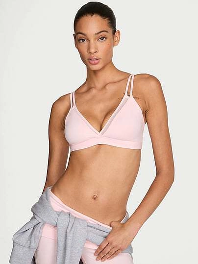 Victoria's Secret Vsx Elevate™ Double-layered Triangle Sports Bra - Pink