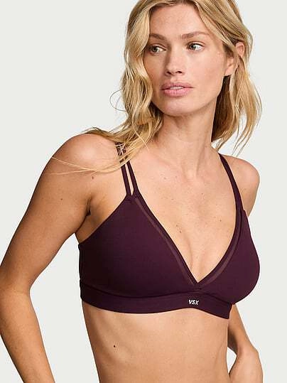 Victoria's Secret Vsx Elevate™ Double-layered Triangle Sports Bra - Purple