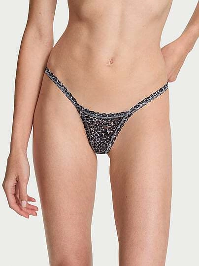Victoria's Secret The Lacie Lace Itsy V String Panty - Print