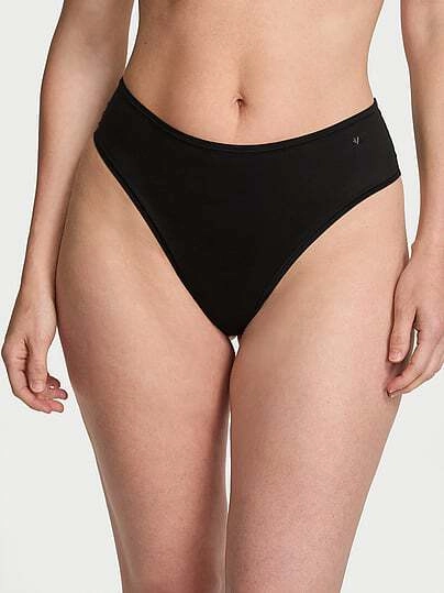 Victoria's Secret Love Cloud Mid-rise Thong Panty - Black