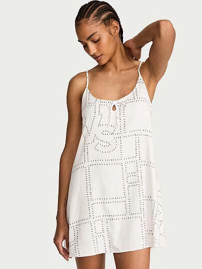 Victoria's Secret Modal-cotton Keyhole Slip Dress - Print
