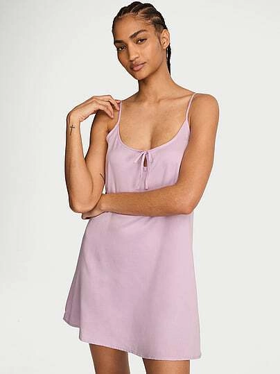 Victoria's Secret Modal-cotton Keyhole Slip Dress - Purple