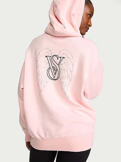 Victoria's Secret Angel Essentials Iconic Fleece Hoodie - Pink