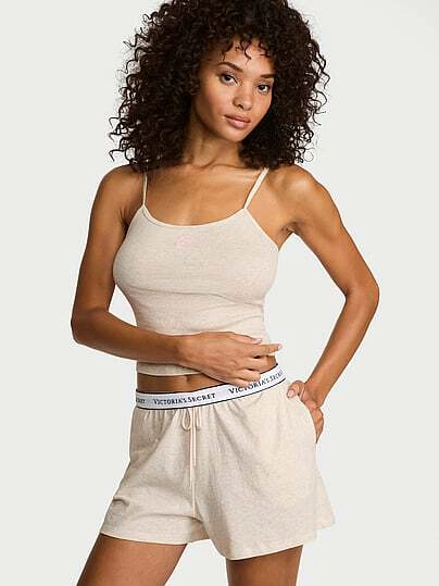 Victoria's Secret 100% Cotton Cami & Short Set - Beige