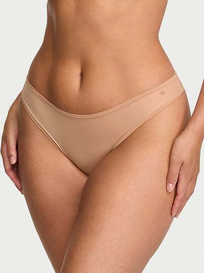 Victoria's Secret Love Cloud High-leg Scoop Thong Panty - Beige