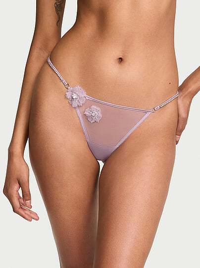 Victoria's Secret Dream Angels Atelier X Ethereal Embellished V-string Panty - Pink