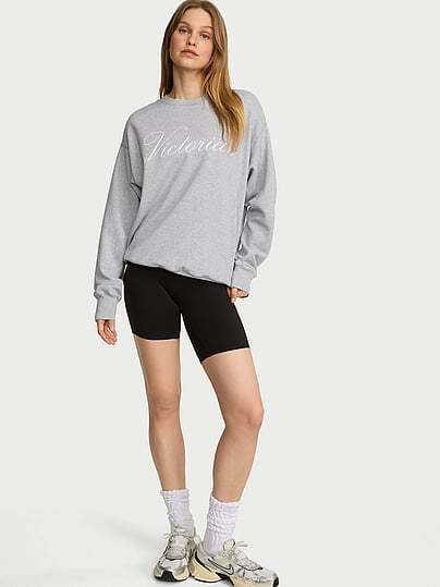 Victoria's Secret Angel Essentials Iconic Fleece Crewneck Sweatshirt - Grey