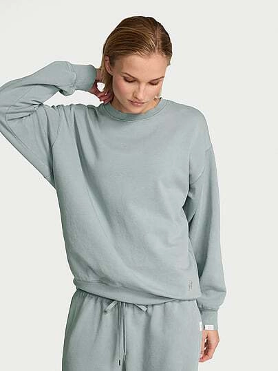 Victoria's Secret Angel Essentials Iconic Fleece Crewneck Sweatshirt - Grey
