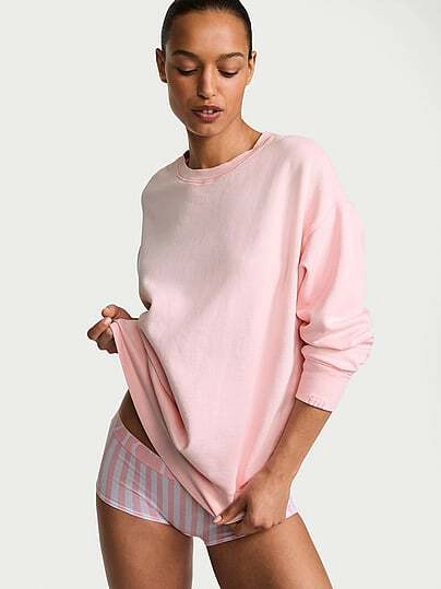 Victoria's Secret Angel Essentials Iconic Fleece Crewneck Sweatshirt - Pink