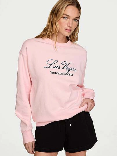 Victoria's Secret Angel Essentials Iconic Fleece Crewneck Sweatshirt - Pink