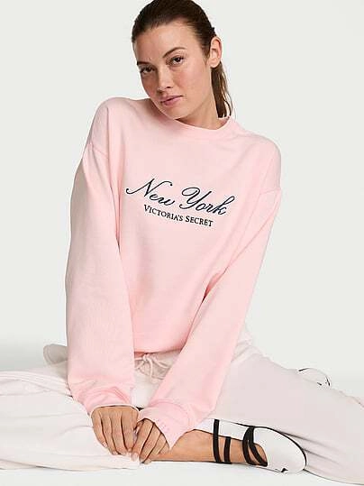 Victoria's Secret Angel Essentials Iconic Fleece Crewneck Sweatshirt - Pink