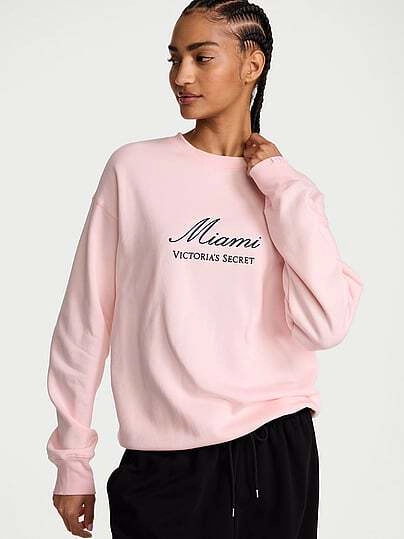 Victoria's Secret Angel Essentials Iconic Fleece Crewneck Sweatshirt - Pink